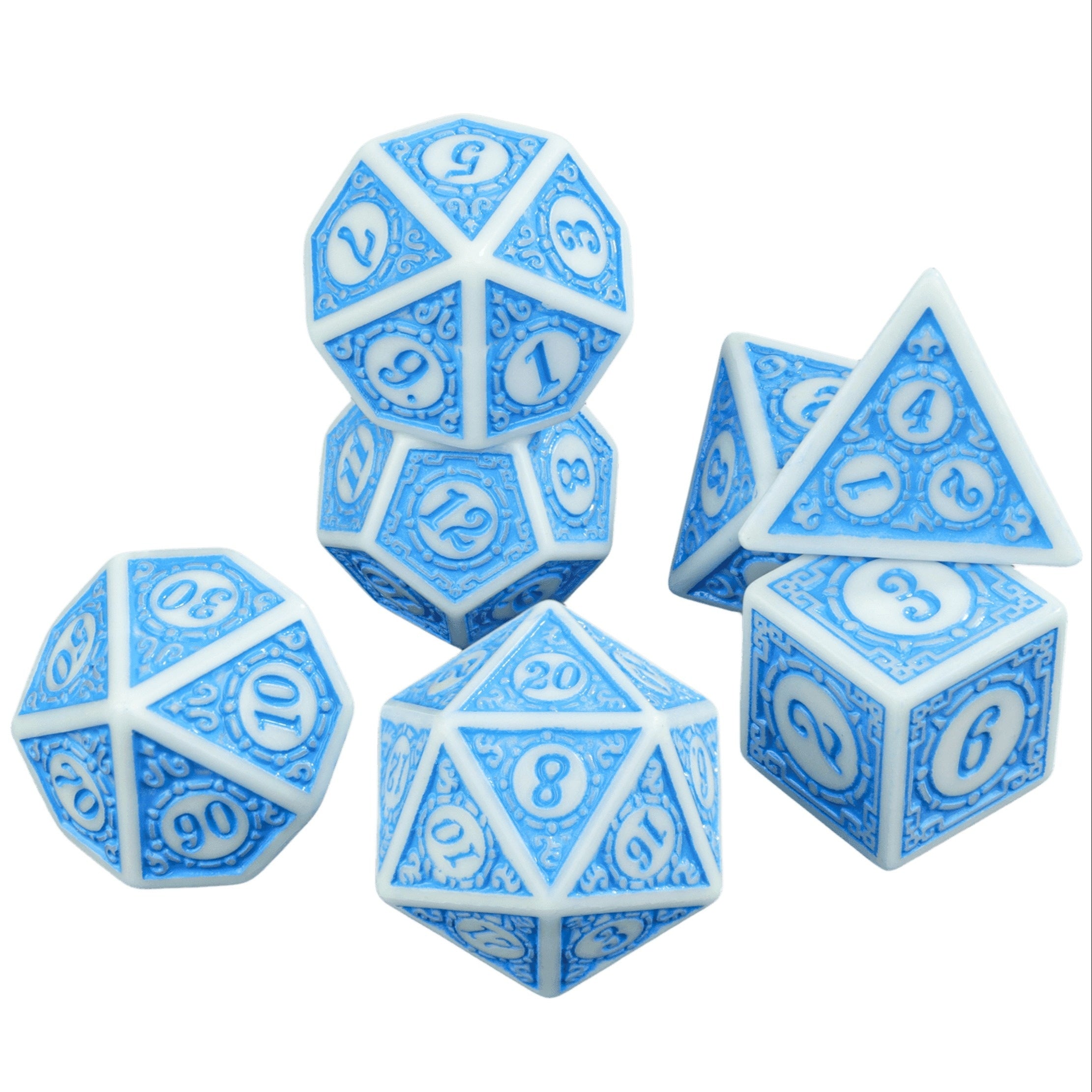Arcane Orbits Dice Set - Blue For D&D & Pathfinder TTRPG Role Playing ...