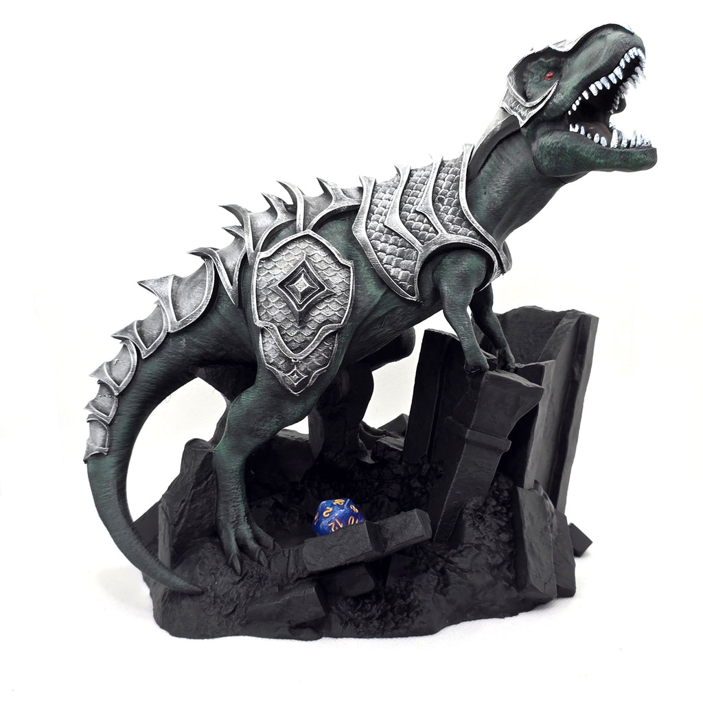 Armoured T-Rex Dice Tower – BlueCyborg.com