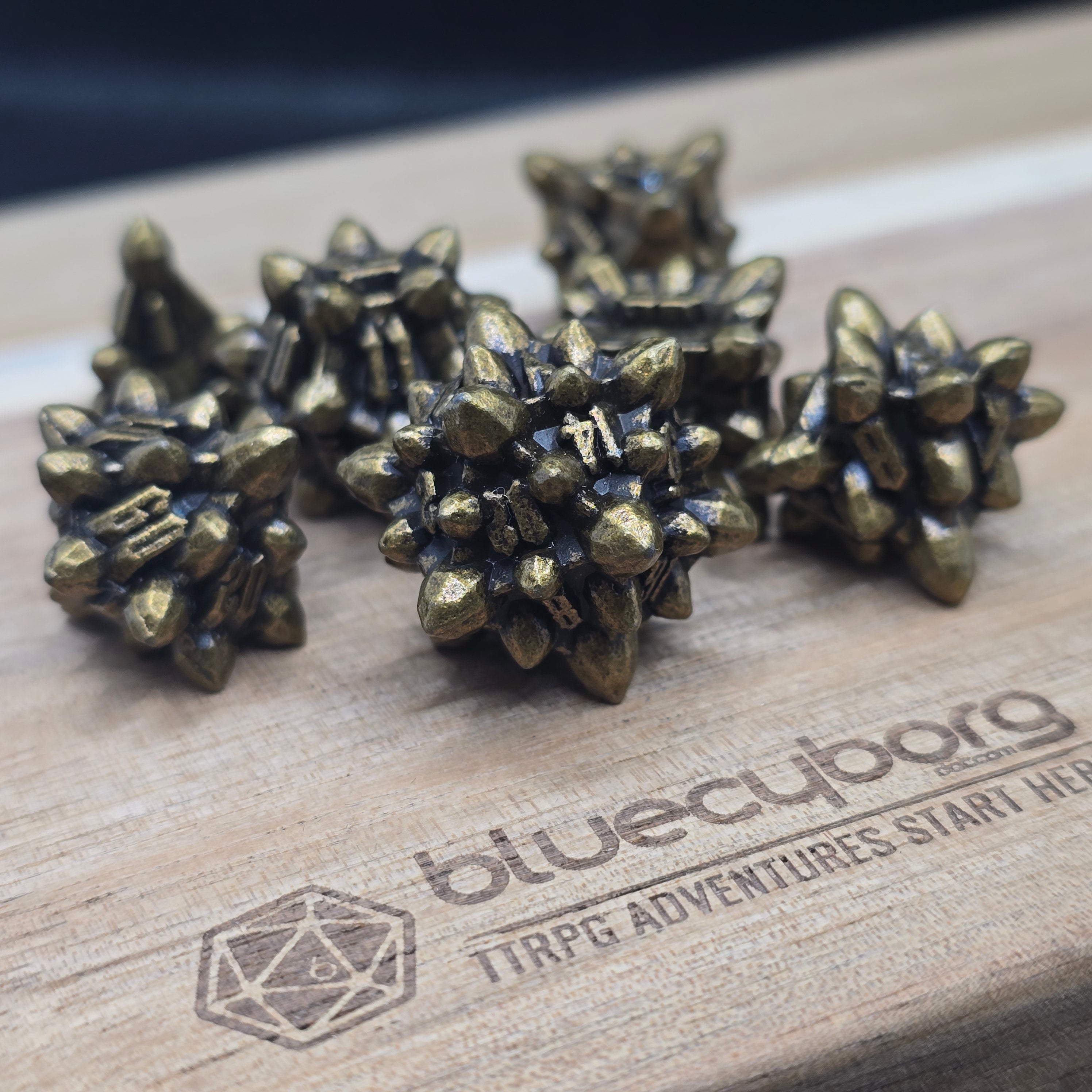 Crystal Formations Ancient Bronze - Metal Dice Set Ideal For D&D ...