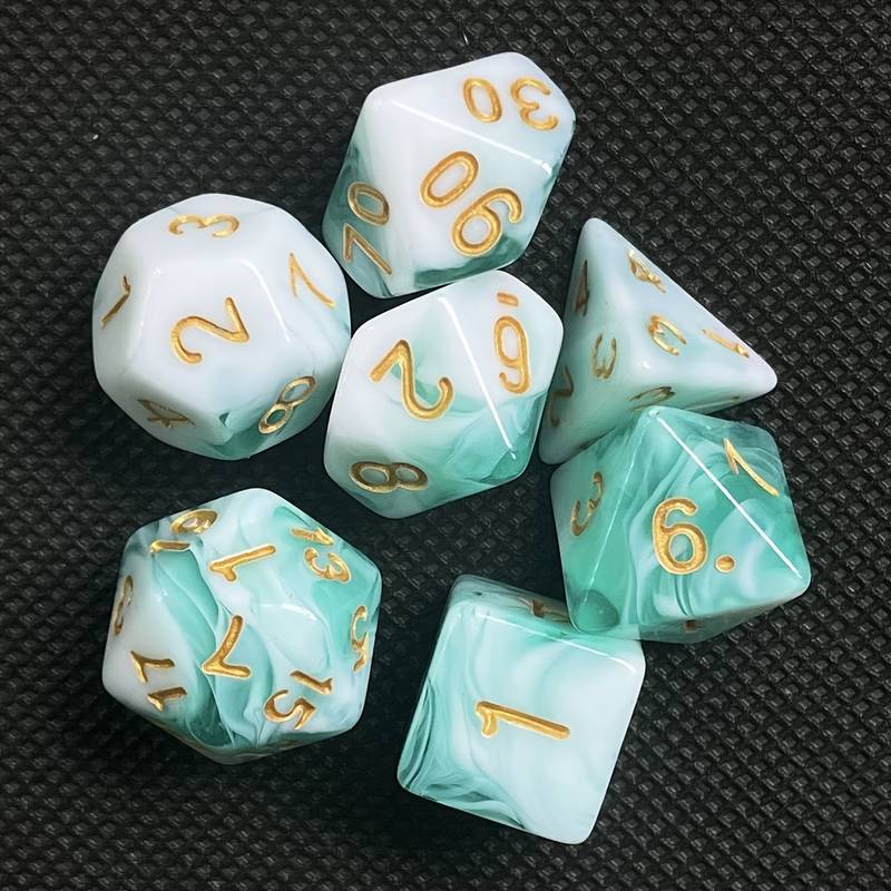 Marble Dice Set - Aventurine For D&D & Pathfinder TTRPG Role Playing ...