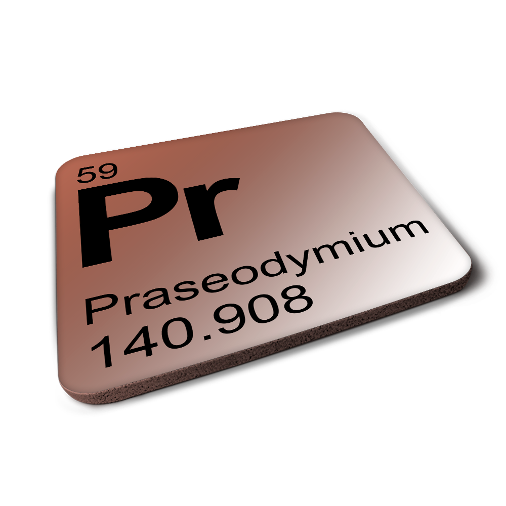 Praseodymium (Pr) - Periodic Table Element Coaster – BlueCyborg.com