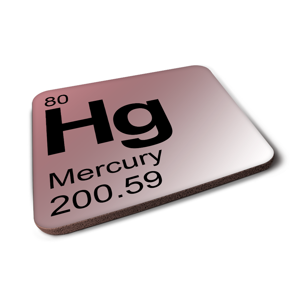 Mercury (Hg) - Periodic Table Element Coaster – BlueCyborg.com