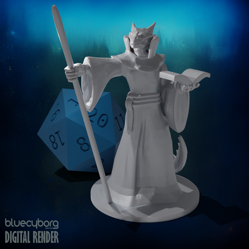 Dragonborn Wizard Female 28mm Scale Miniature for D&D, Shapeways ...