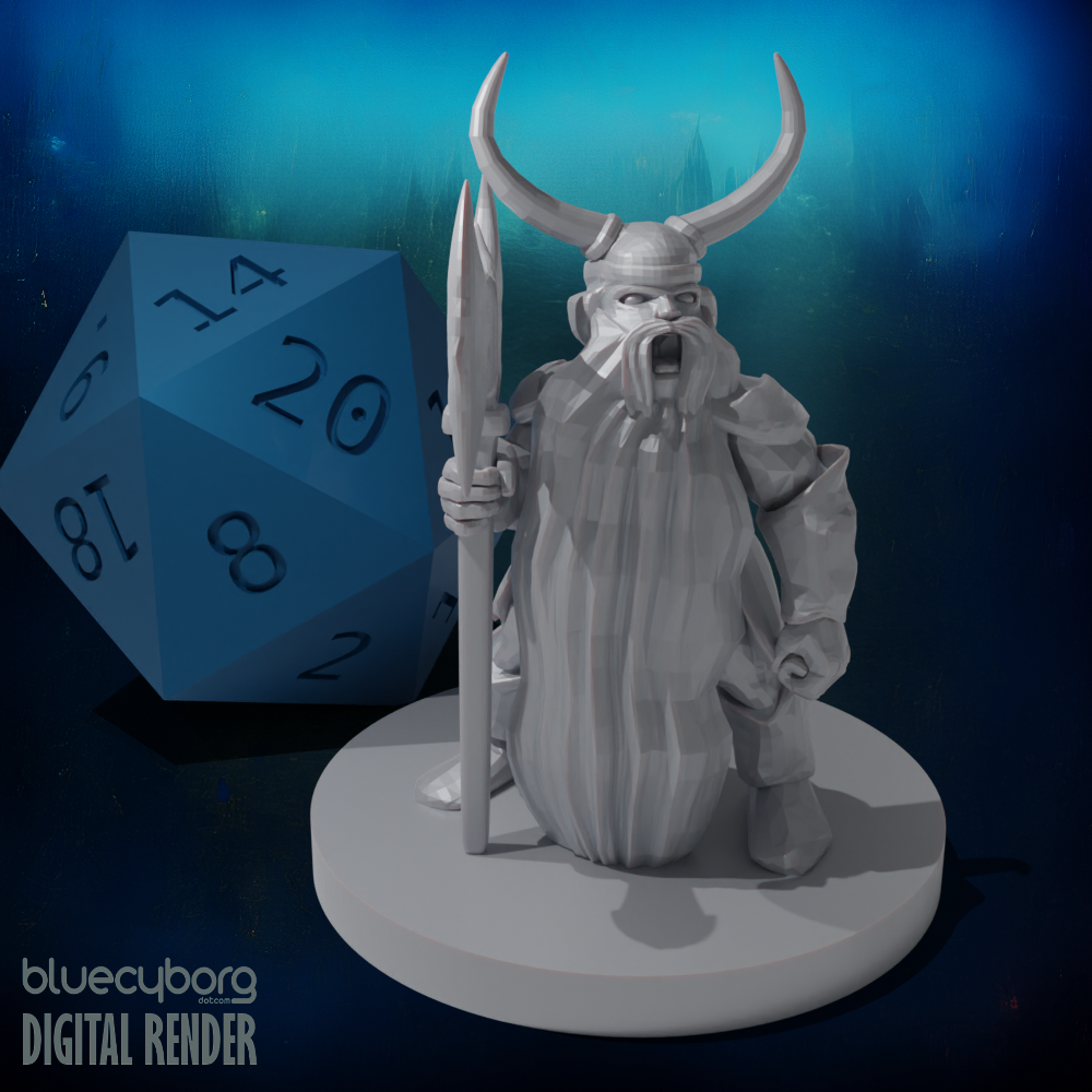 Dwarf Barbarian with a big Beard 28mm Scale Miniature for D&D ...