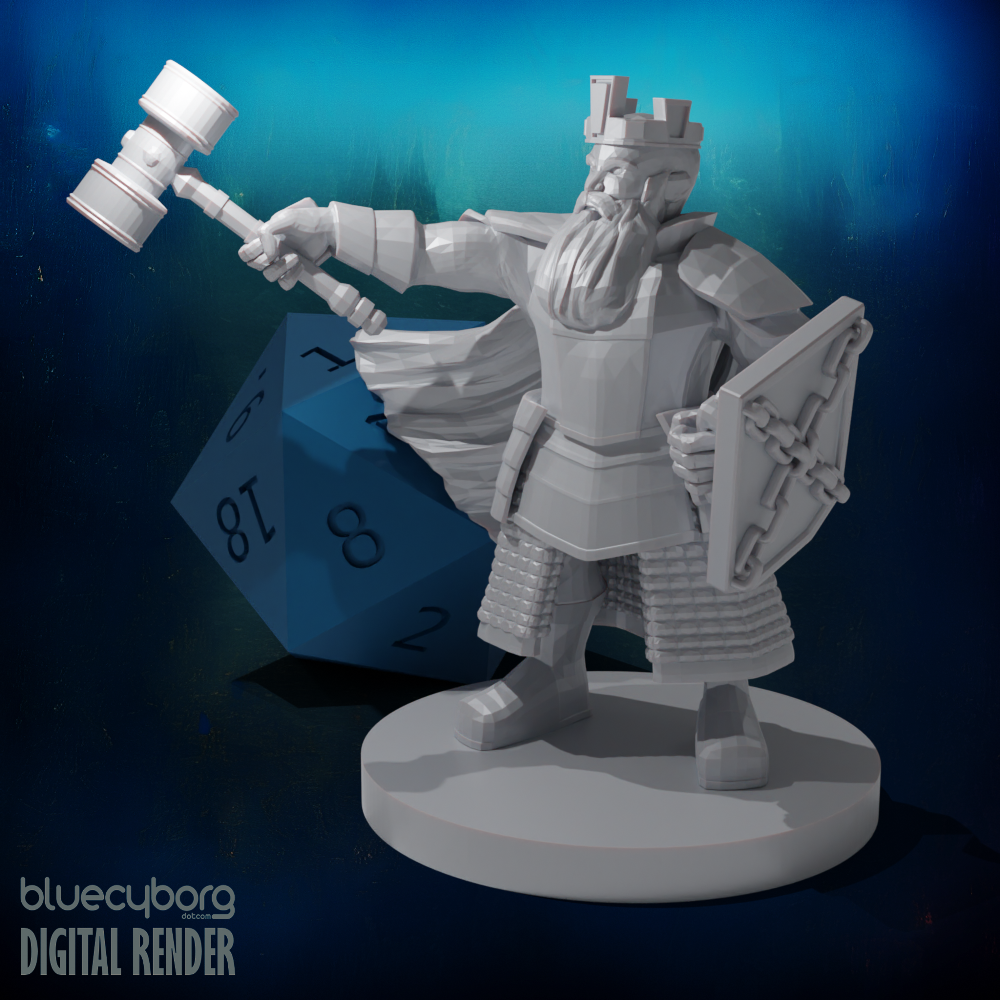 Dwarf Fighter Warlord 28mm Scale Miniature for D&D, Shapeways ...