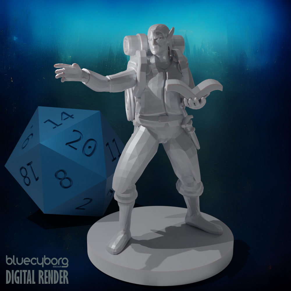 Elf Wizard 5 28mm Scale Miniature for D&D, Shapeways, Pathfinder and ...