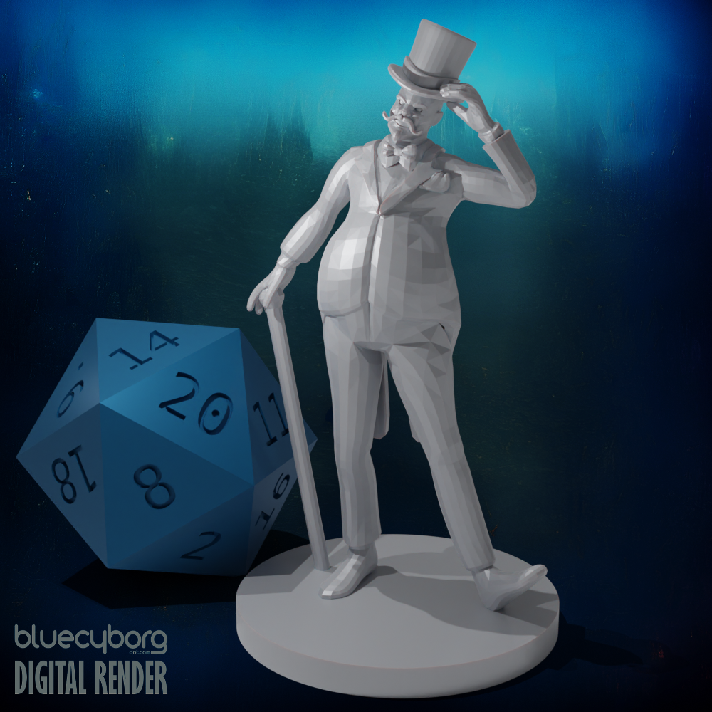 Fat Human Wizard 28mm Scale Miniature for D&D, Shapeways, Pathfinder ...