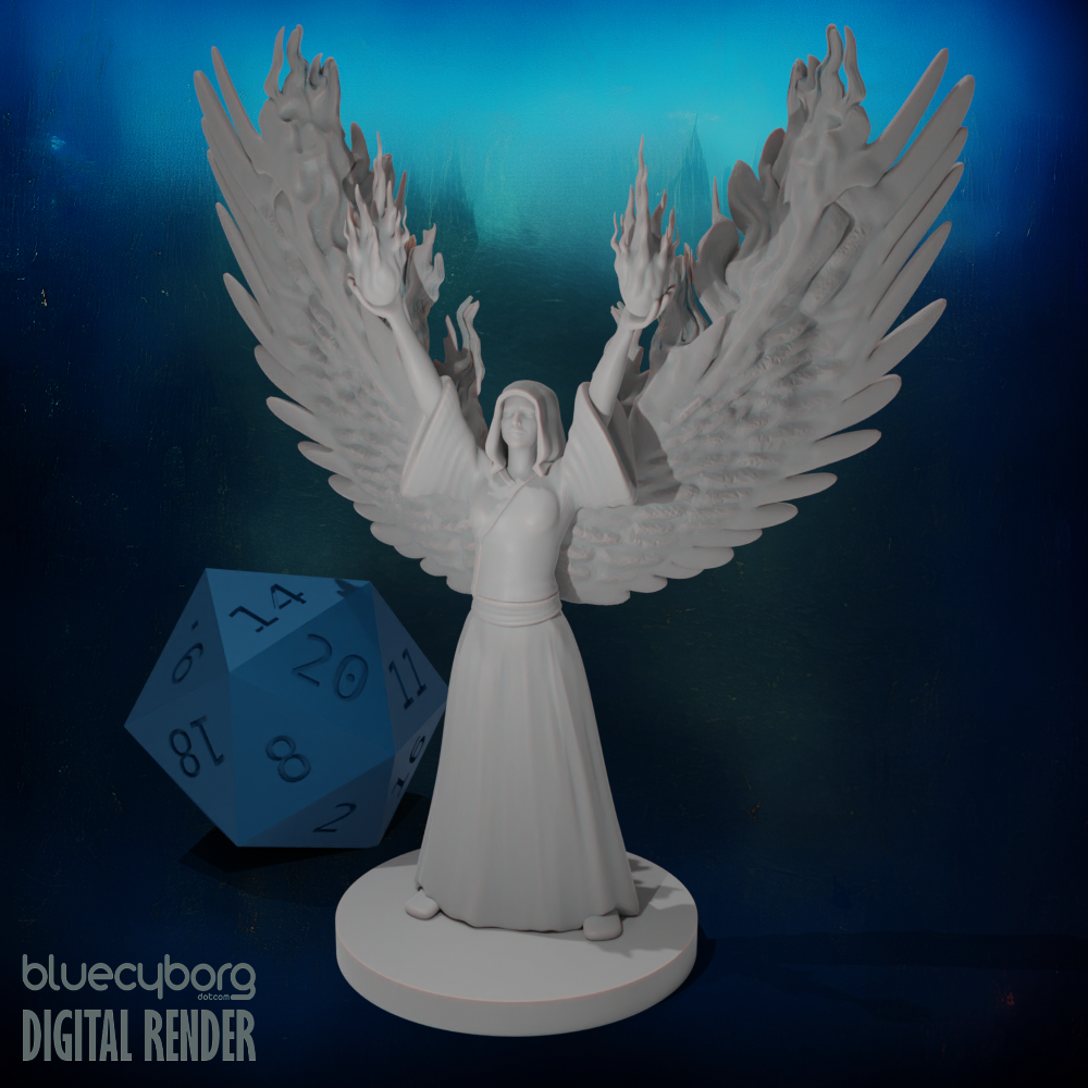Female Human Fire Sorcerer 2 28mm Scale Miniature for D&D, Shapeways ...