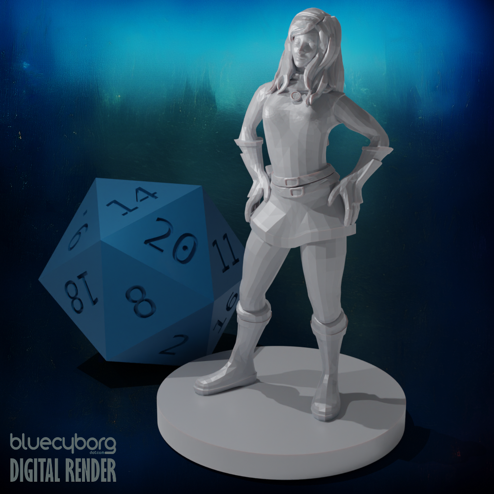 Human Female Rogue Sassy 28mm Scale Miniature for D&D, Shapeways ...
