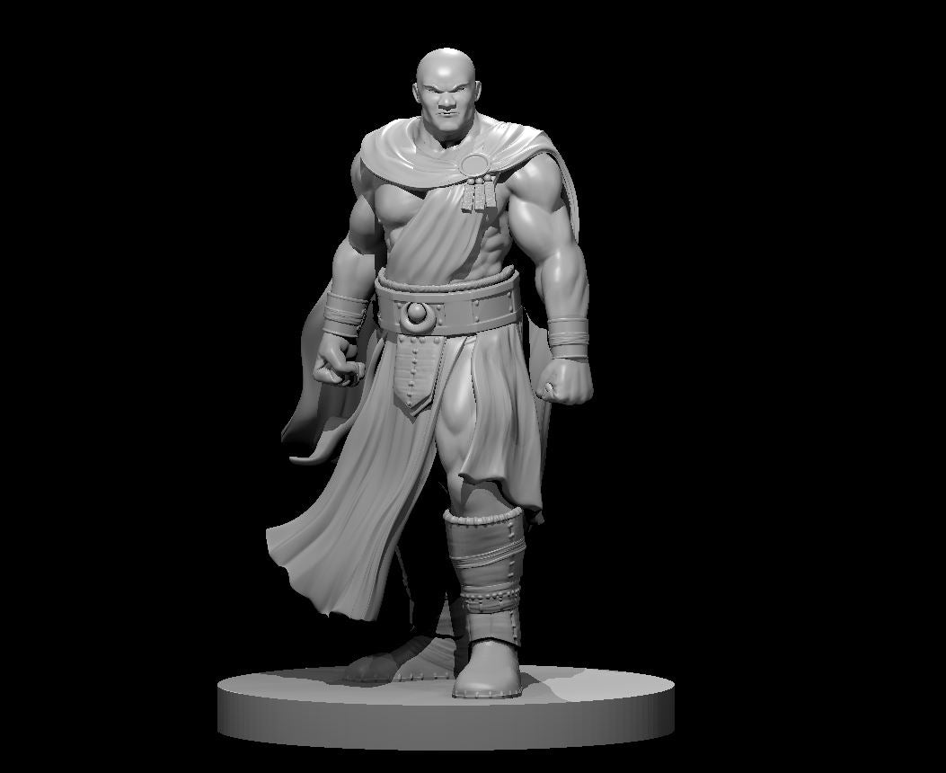Human Male Monk 7 28mm Scale Miniature for D&D, Shapeways, Pathfinder ...