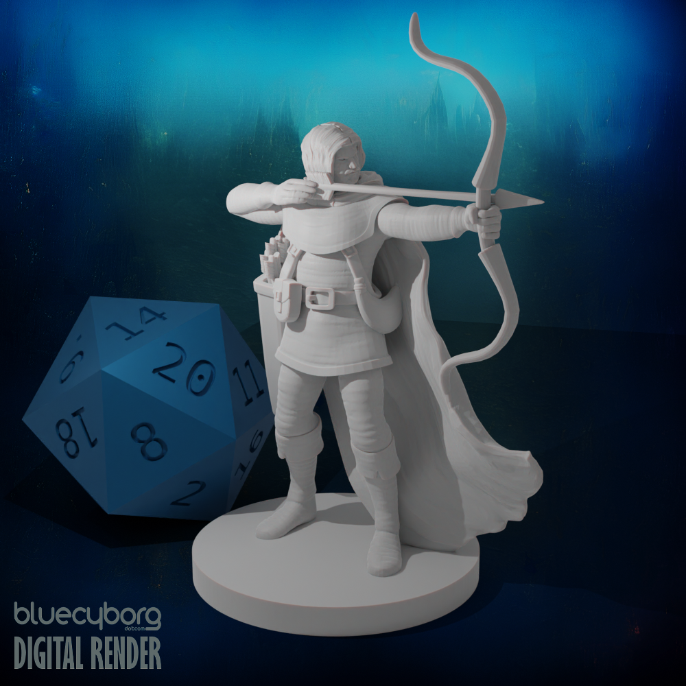 Human Male Ranger 4 28mm Scale Miniature for D&D, Shapeways, Pathfinder ...