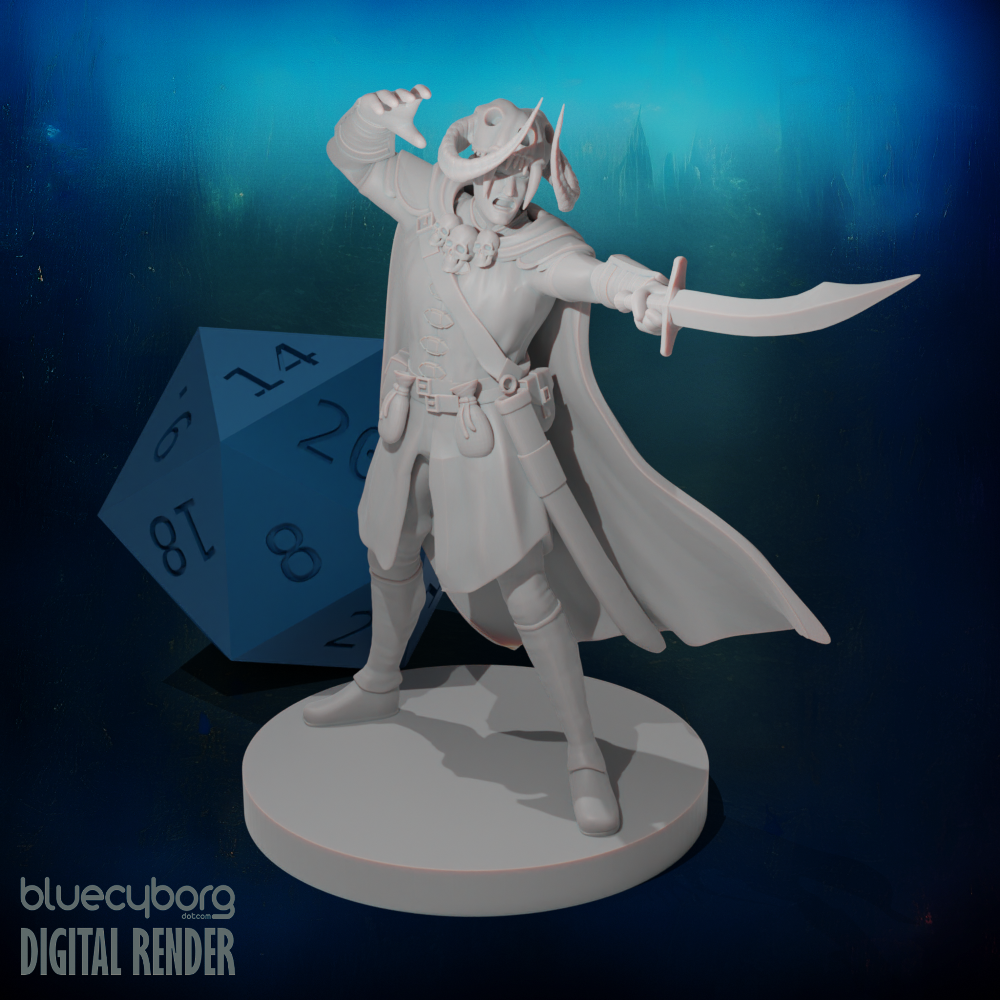 Human Male Warlock of the Fiend 28mm Scale Miniature for D&D, Shapeways ...