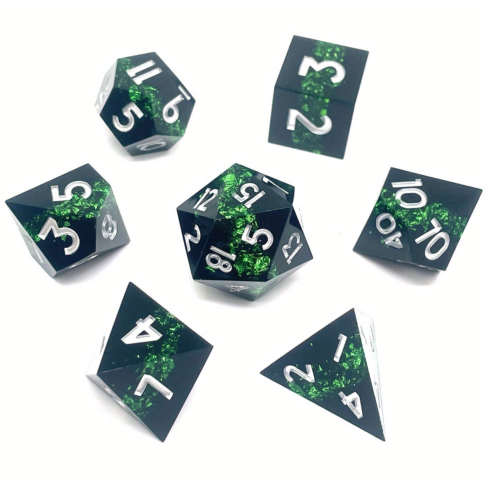 Celestial Marrow - Green - Resin Dice Set For D&D & Pathfinder TTRPG ...