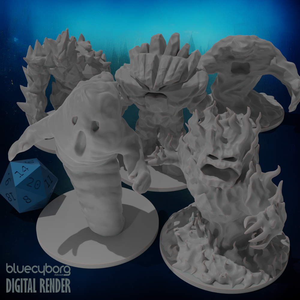 Elementals 28mm Scale Miniature for D&D, Shapeways, Pathfinder and ...