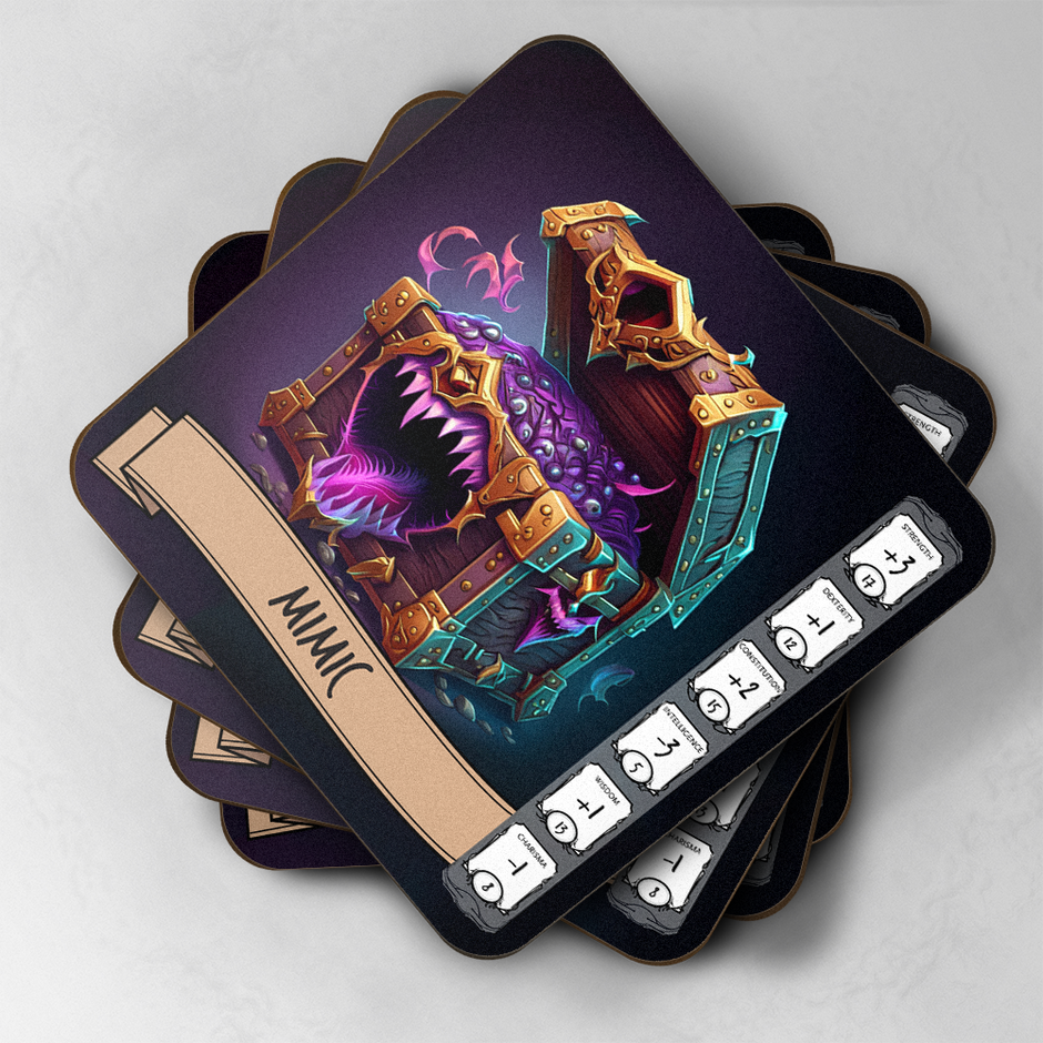 Dungeons and Dragons Monster Stats Coaster Range – BlueCyborg.com