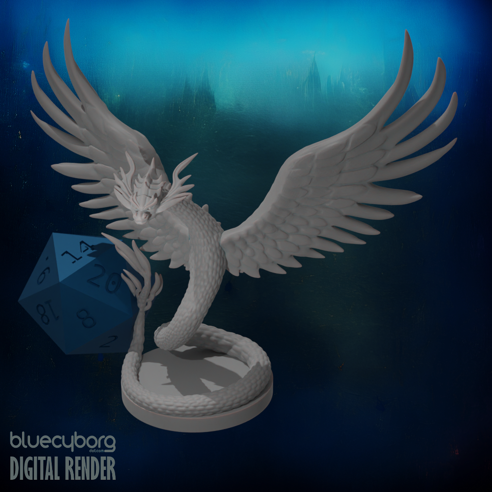 Couatl 28mm Scale Miniature for D&D, Shapeways, Pathfinder and Other ...